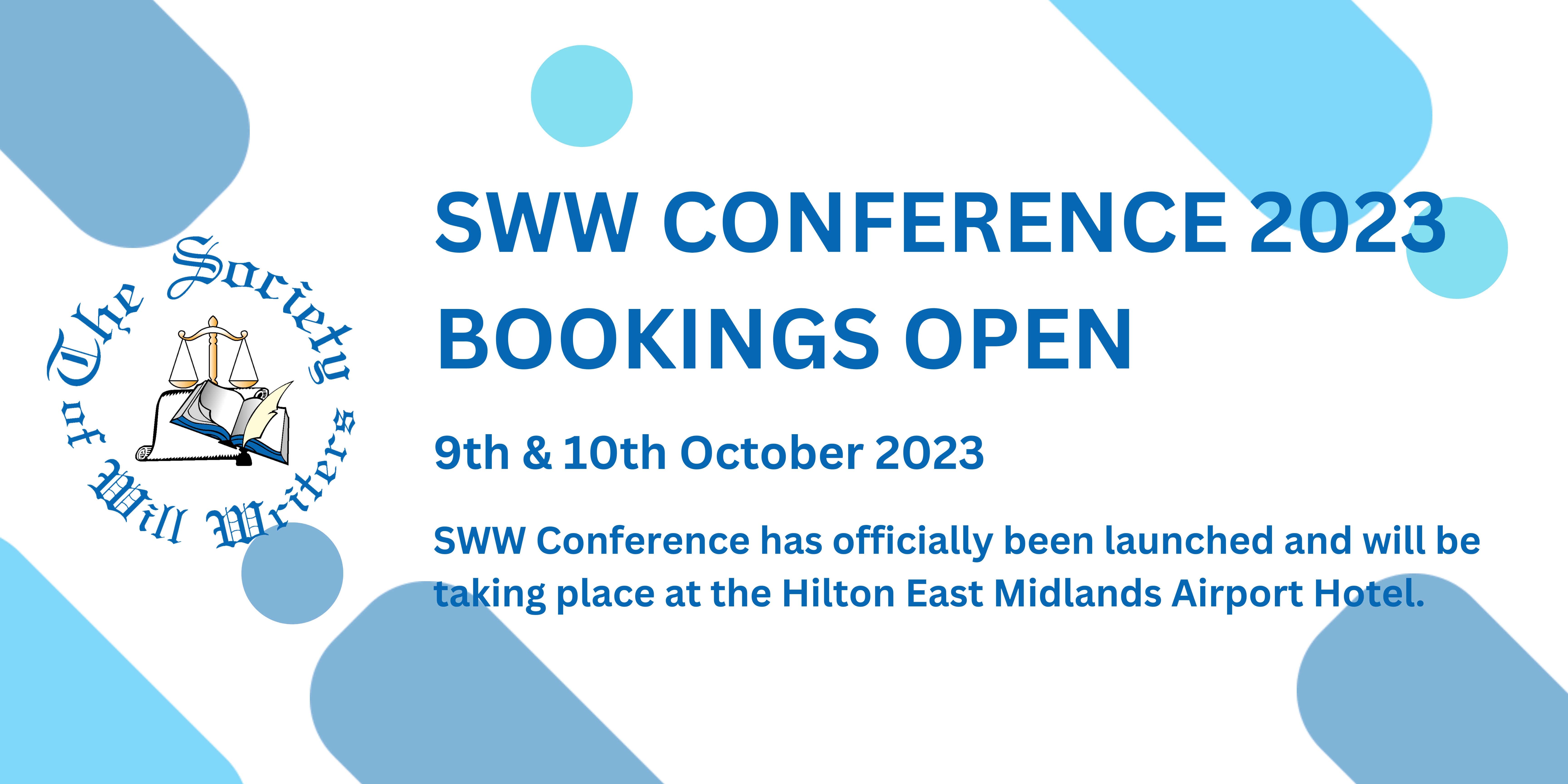 SWW Conference 2023 - bookings now open! - The Society of Will Writers